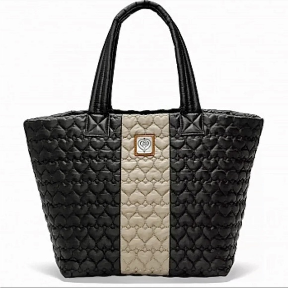 Brighton | Bags | Brighton Heart To Heart Quilted Large Tote Blacktaupe ...